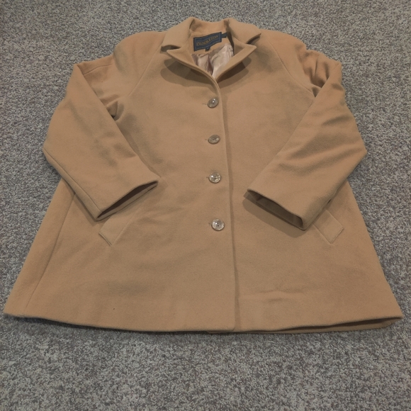 Pendleton | Jackets & Coats | Pendleton Lambswool Cashmere Tan Pea Coat Size | Poshmark